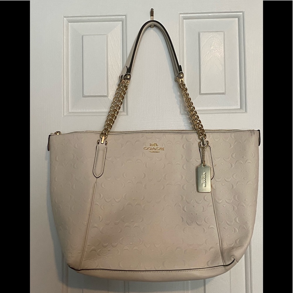 Coach Signature Lth Ava Tote - Gem